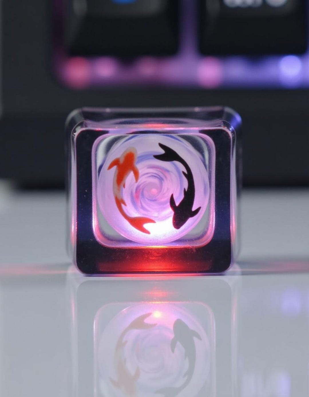 Koi Fish Artisan Keycap – Handmade Resin Keycap for Cherry MX Keyboards ...