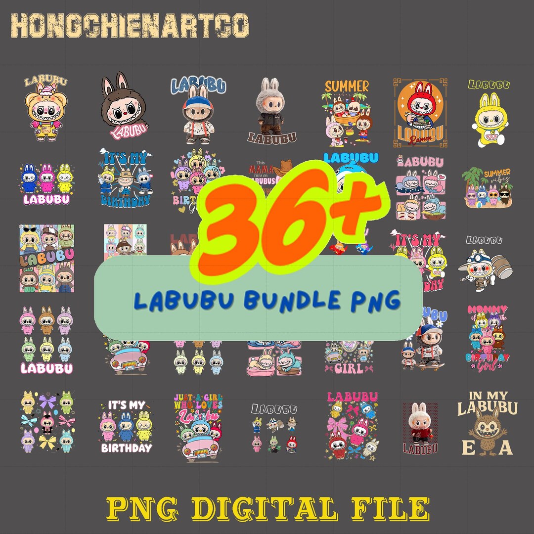 36+ Labubu Characters Designs Bundle PNG, Birthday La Bubu Png, Instant Download Labubu ...
