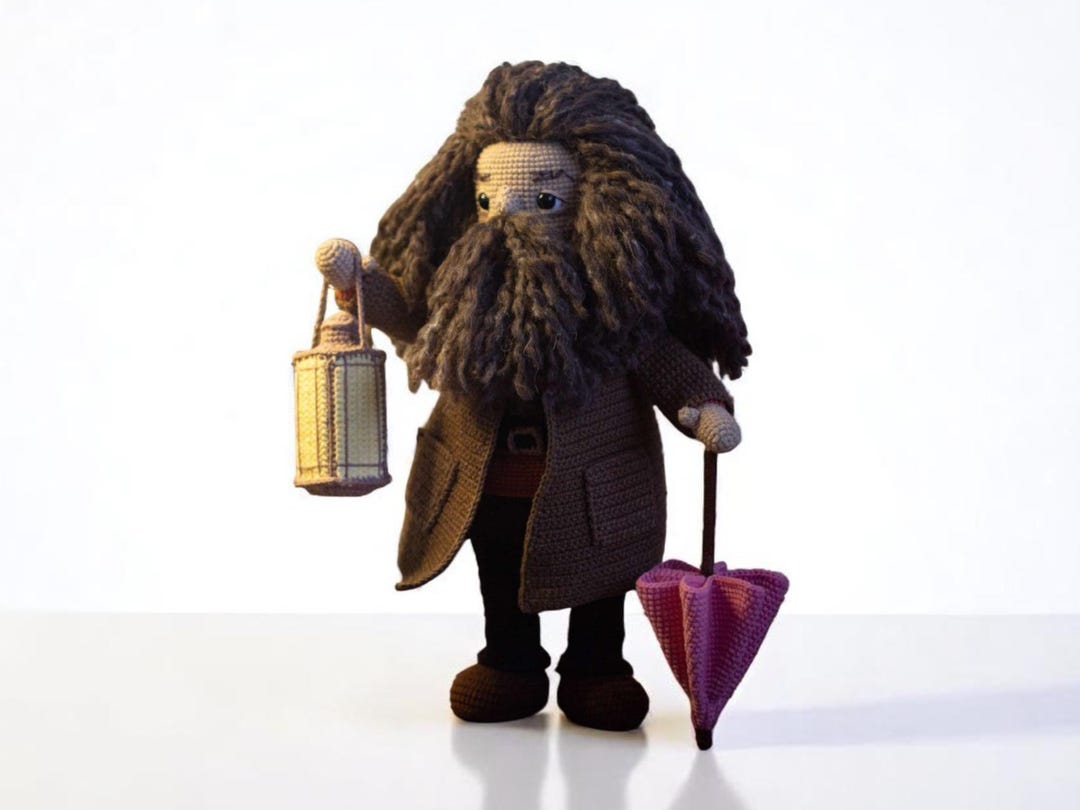 Hagrid Compressed Amigurumi Pattern | Crochet Wizard Plush PDF | Cute ...