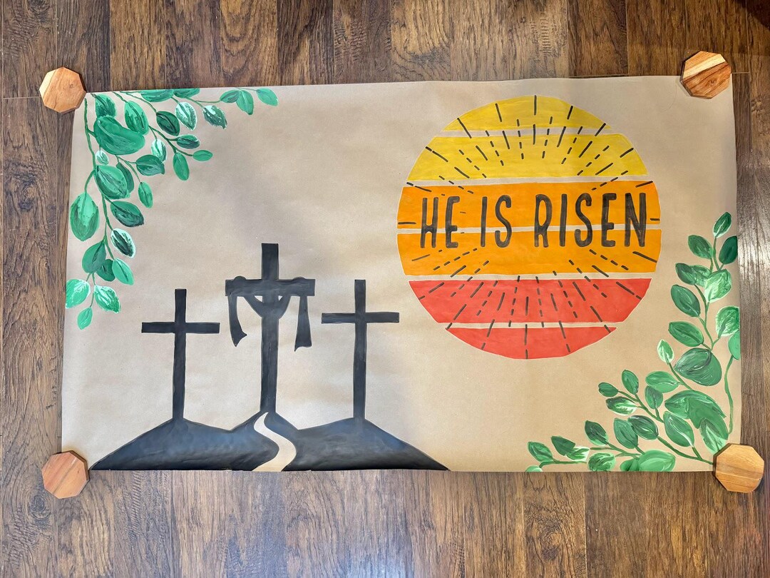READY TO SHIP, Easter Banner | He is Risen Banner | Hand Painted - Etsy