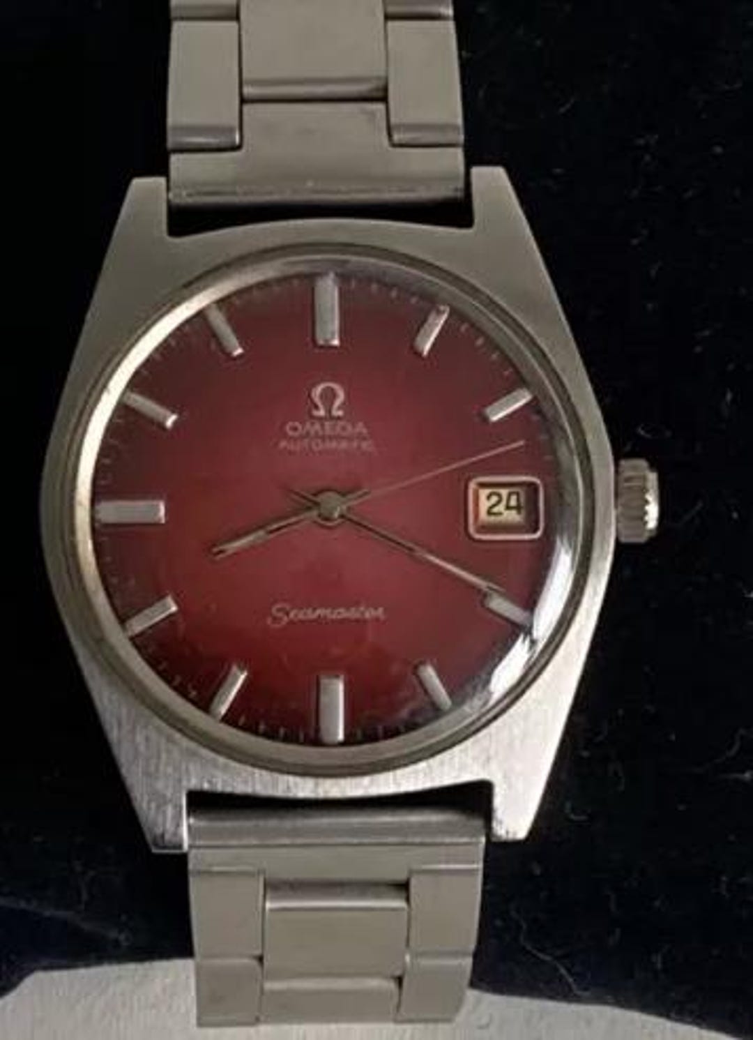 Omega Seamaster Automatic Men's Watch Maroon Red Dial - Etsy