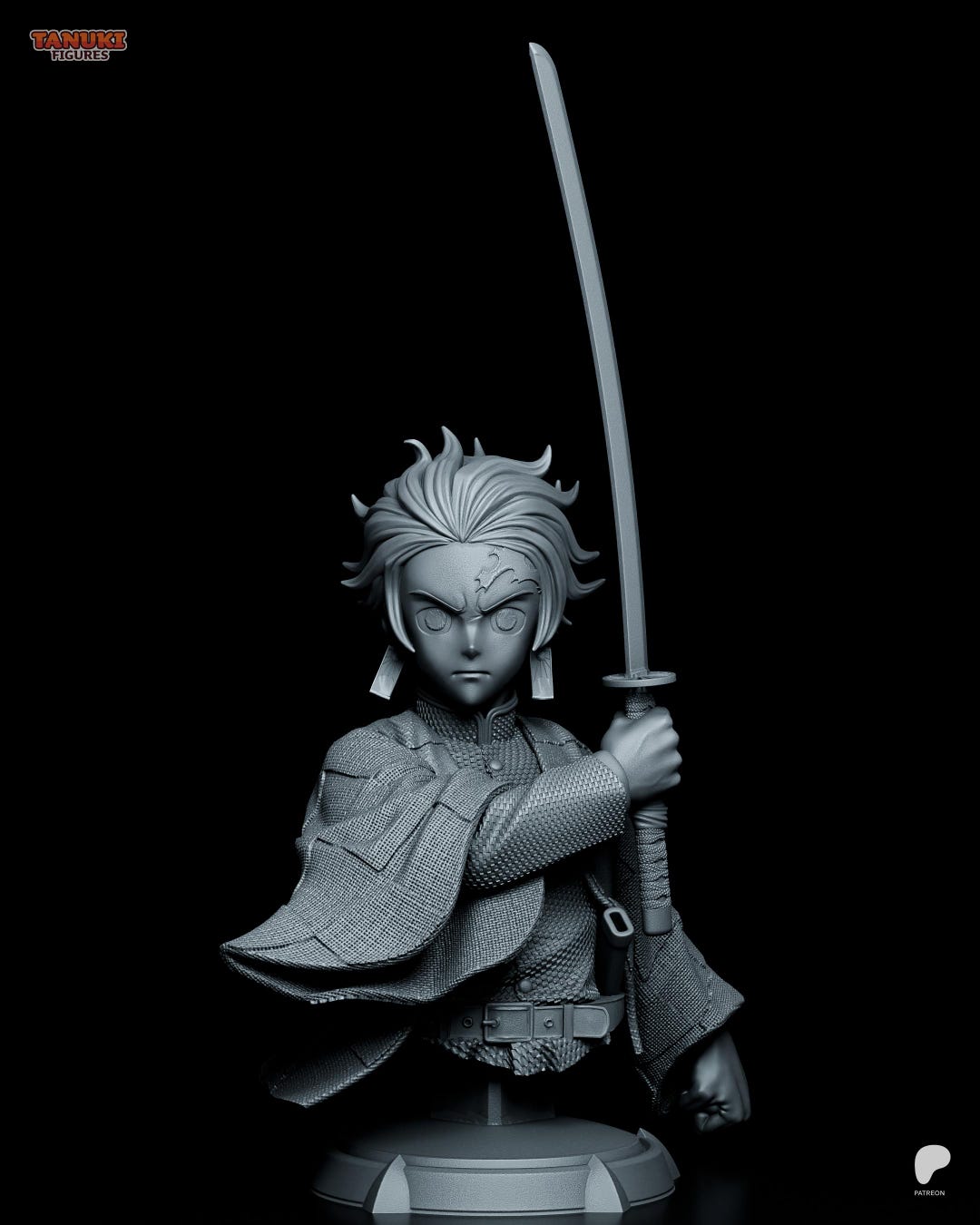 Tanjiro Kamado Bust | Demon Slayer Anime Resin Bust ~20 Cm - Etsy