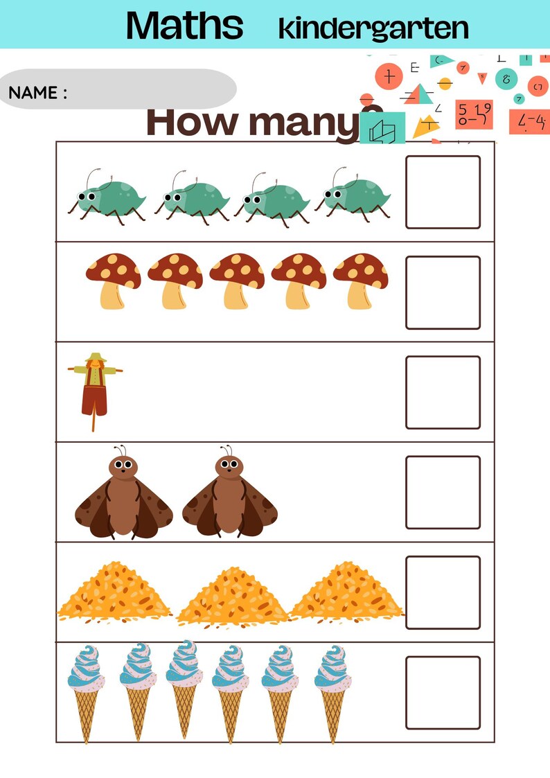 Worksheets for School Learning-kindergarten-preschool-printable Digital ...