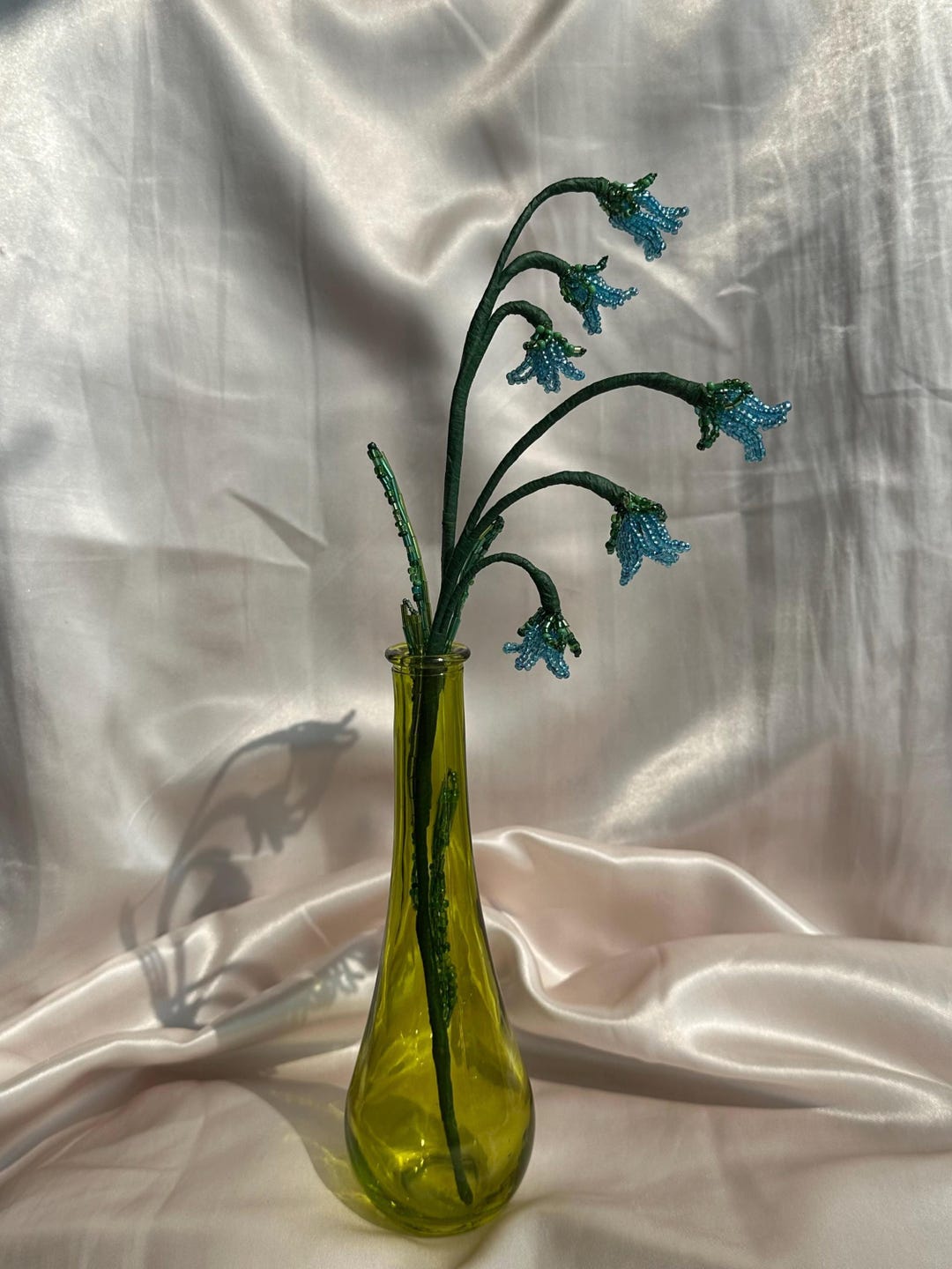 French Beaded Bluebells, Handcrafted Flower Stem - Etsy