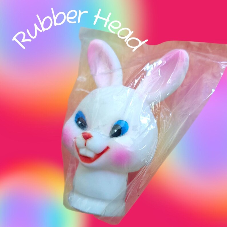 Vintage Rubber Bunny Head - Etsy