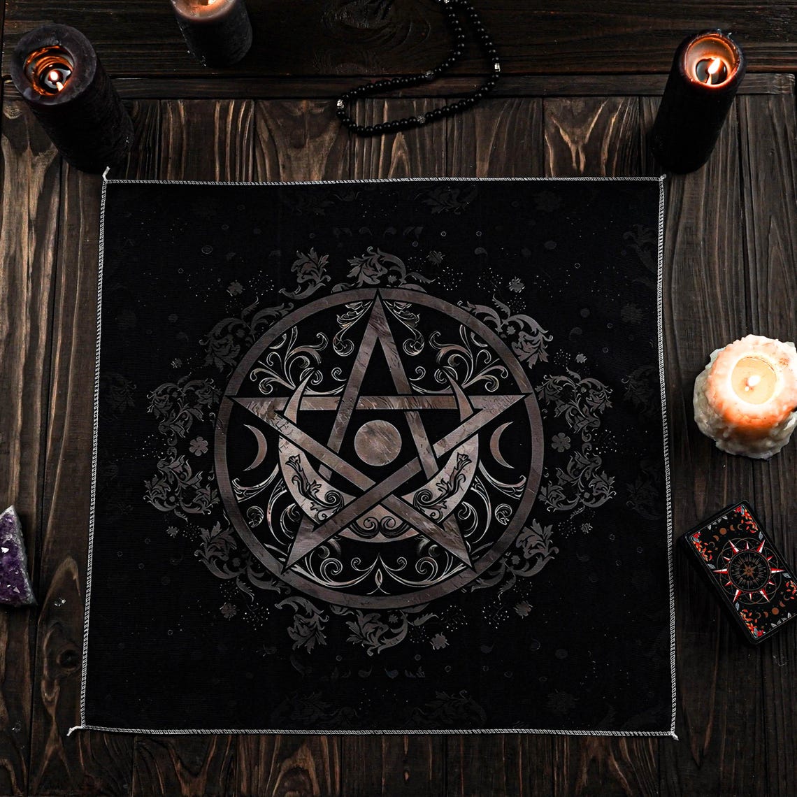 Pentacle Altar Cloth, Occult Altar Cloth, Witch Altar Decor, Occult Witchcraft Cloth, Tarot ...