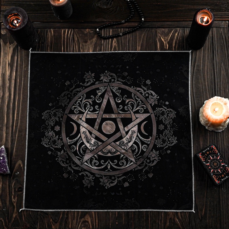 Pentacle Altar Cloth, Occult Altar Cloth, Witch Altar Decor, Occult ...