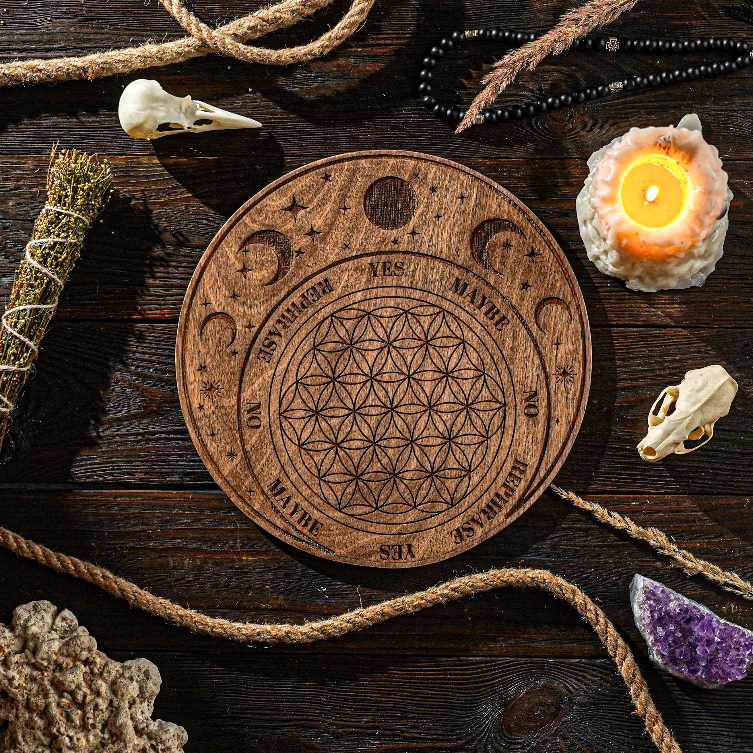 Flower of Life Pendulum Board, Crystal Grid Board, Divination Board ...