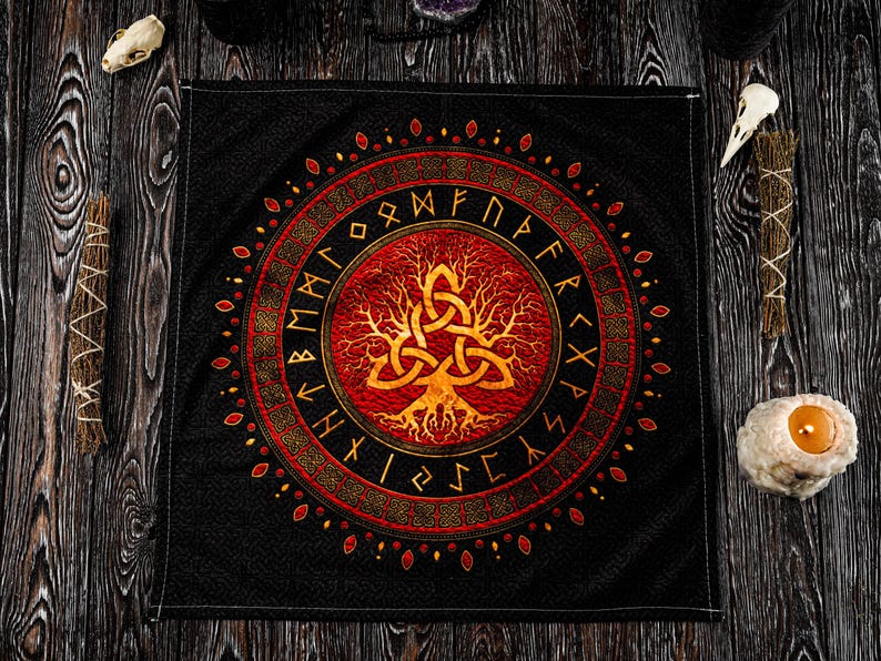 Norse Altar Cloth, Futhark Altar Cloth, Rune Reading Mat, Norse Cloth ...