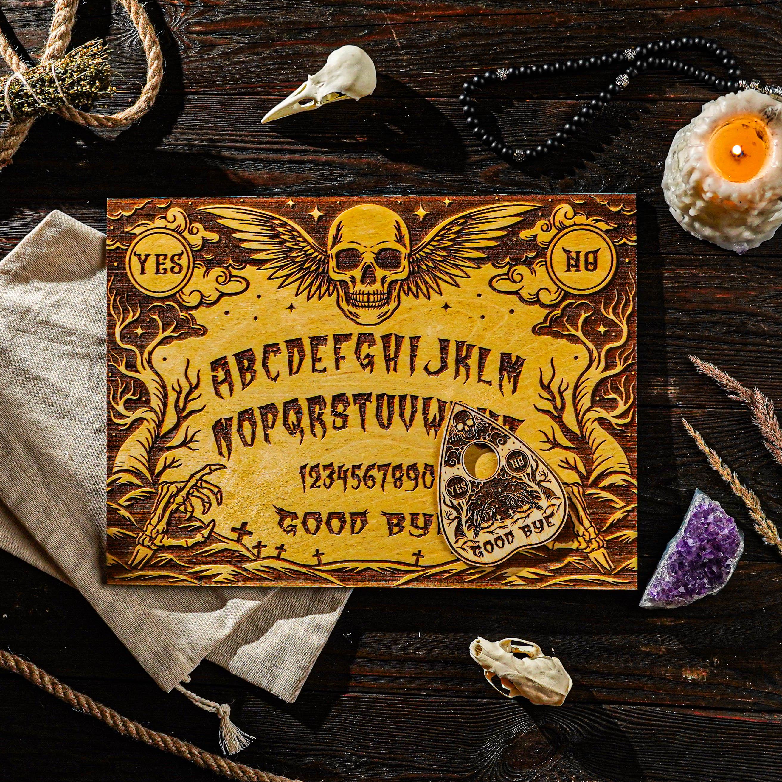 Ouija Board With Planchette, Engraved Ouija Board, Divination Board ...