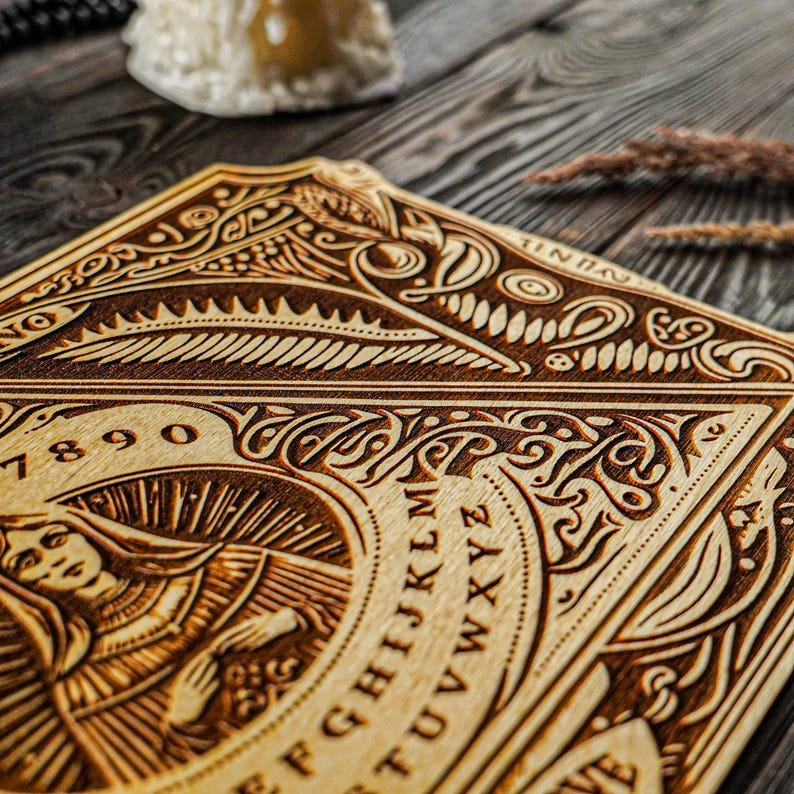 Ouija Board, Wooden Talking Board, Spirit Ouija Board With Planchette ...