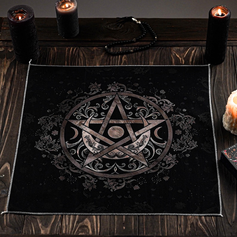 Pentacle Altar Cloth, Occult Altar Cloth, Witch Altar Decor, Occult ...