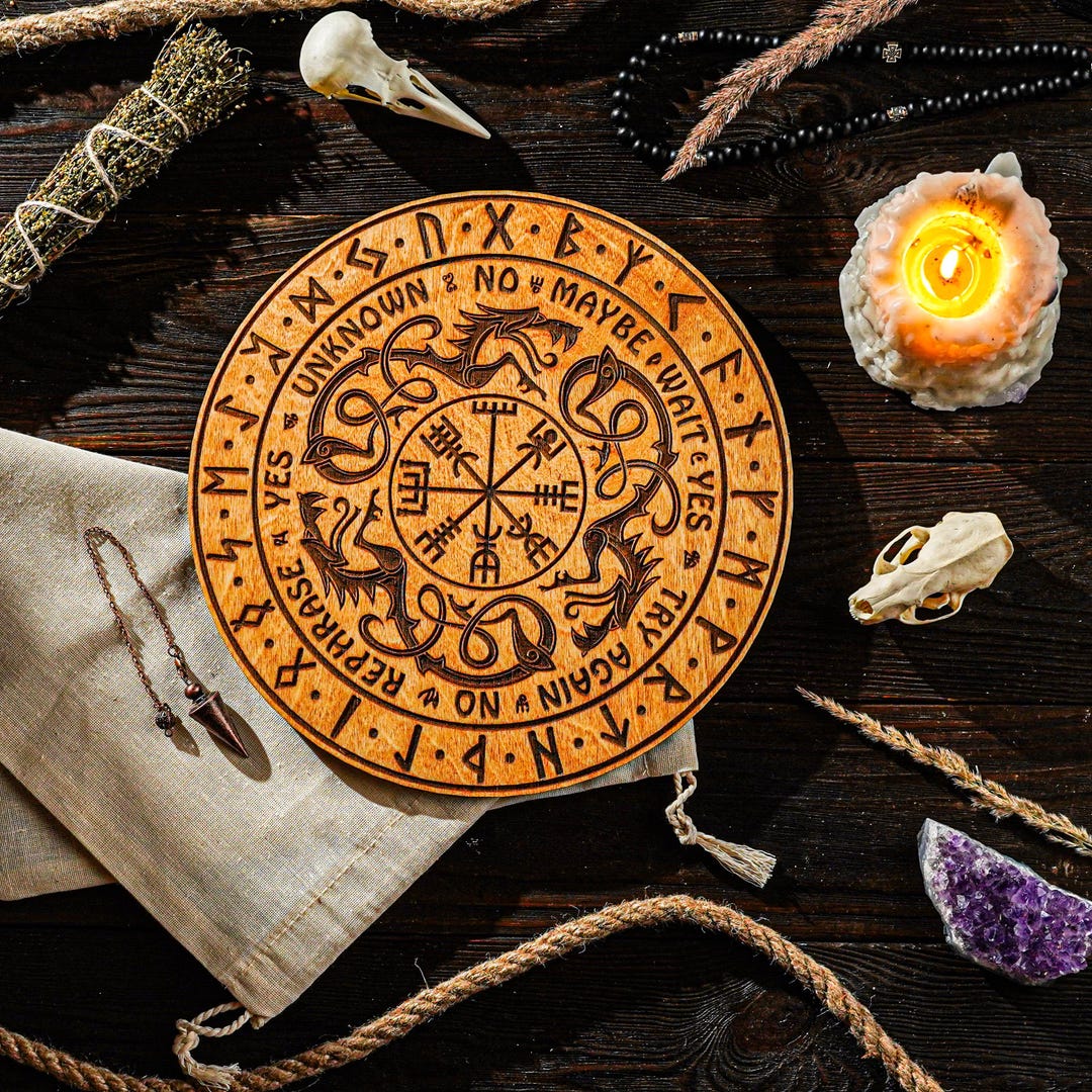 Viking Pendulum Board, Norse Dowsing Board, Yes No Maybe Board, Viking ...