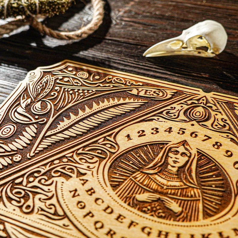 Ouija Board, Wooden Talking Board, Spirit Ouija Board With Planchette ...