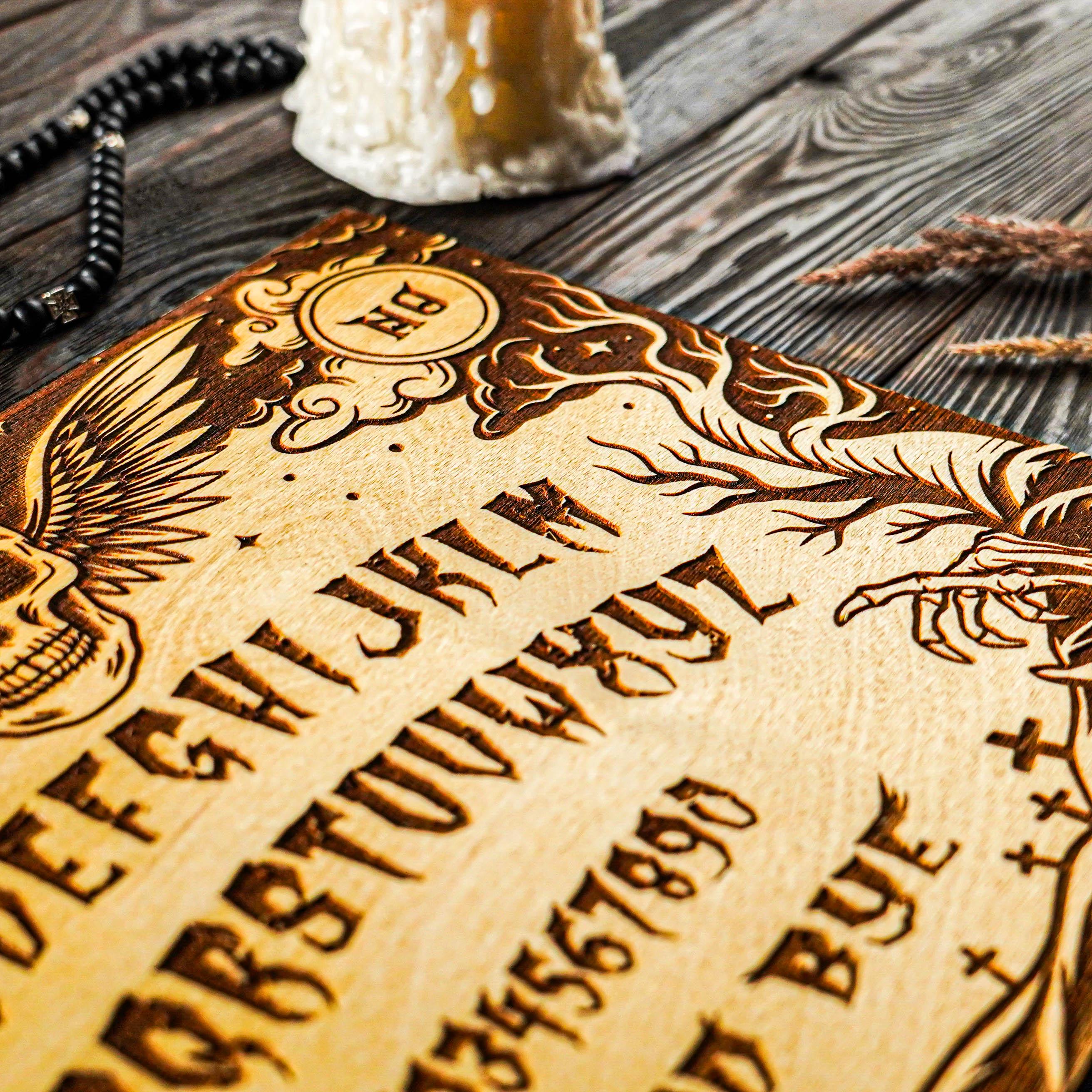 Ouija Board With Planchette, Engraved Ouija Board, Divination Board ...
