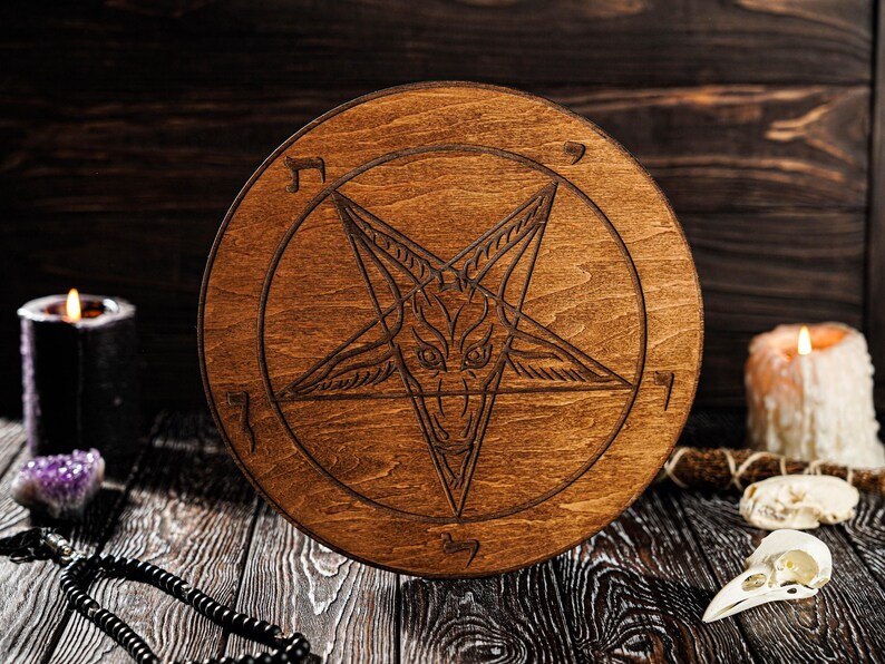 Baphomet Sigil, Sigil of Baphomet, Baphomet Symbol, Wooden Altar Board ...