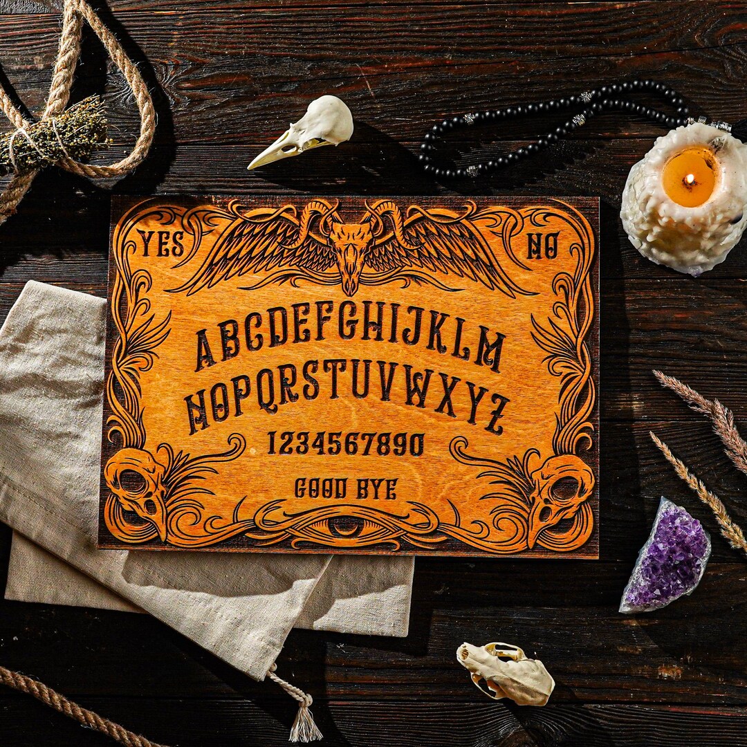 Wooden Ouija Board, Engraved Spirit Board, Divination Board, Occult ...