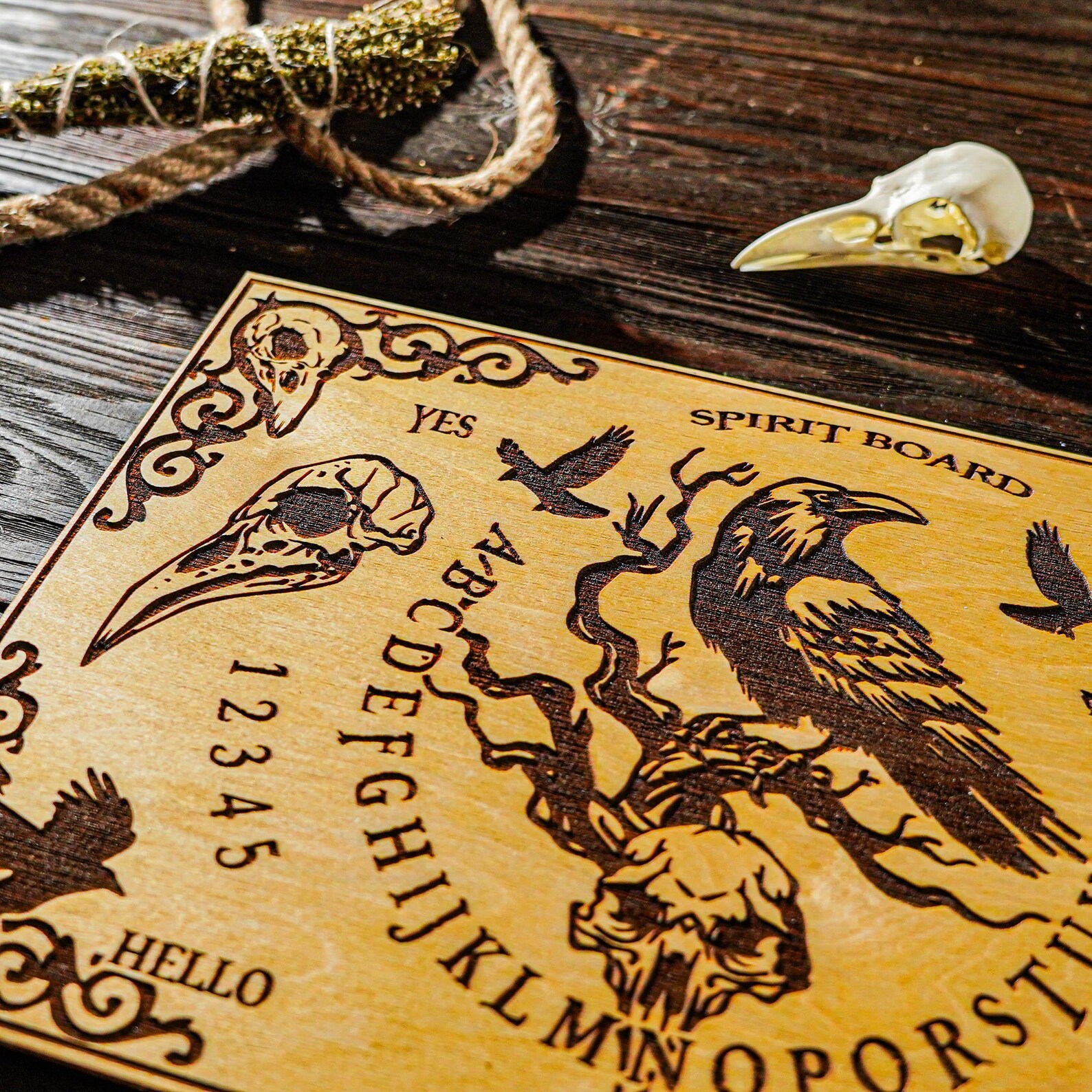 Raven Ouija Board With Planchette, Norse Style Ouija Board, Norse Pagan ...