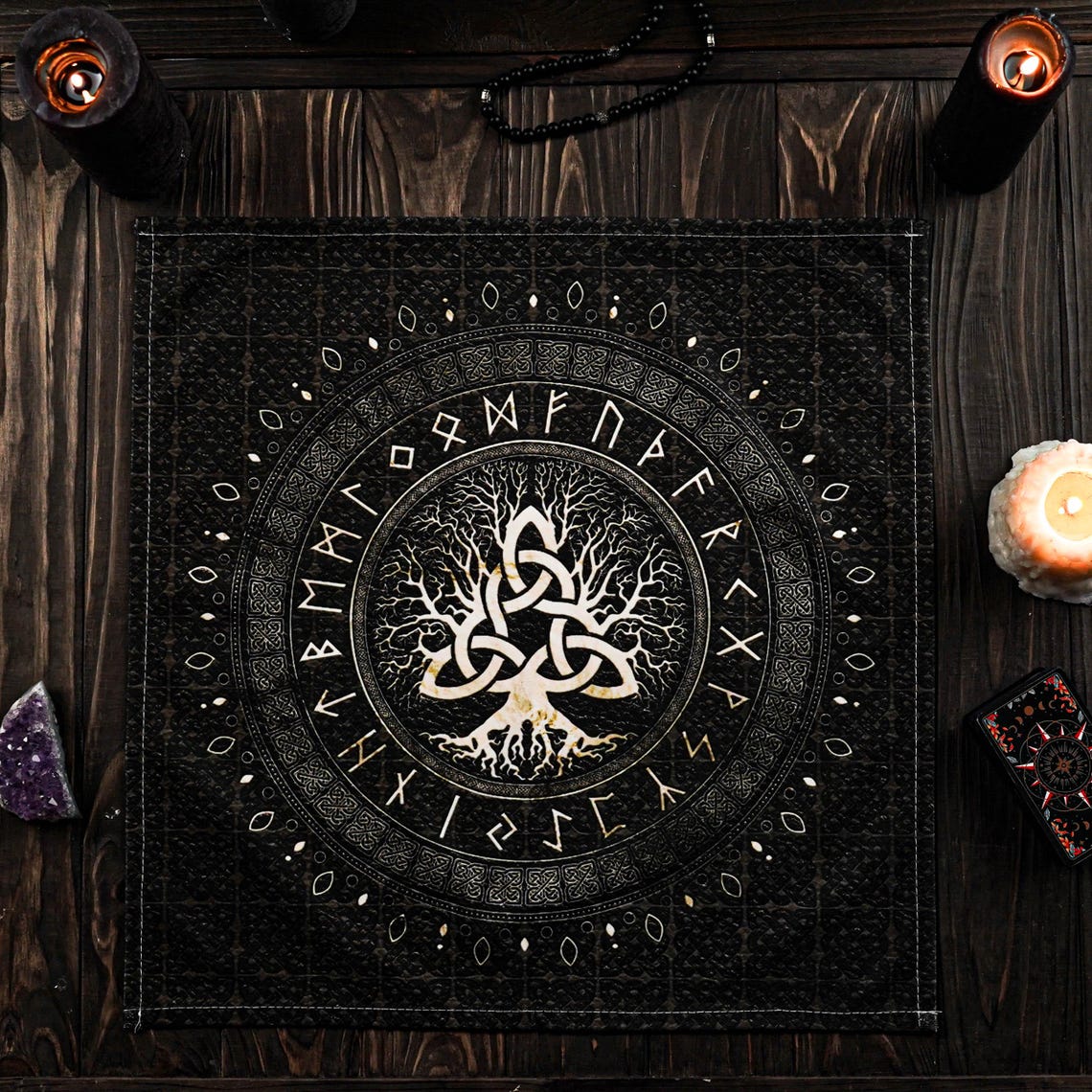 Runic Altar Cloth, Futhark Altar Cloth, Rune Reading Mat, Norse Cloth ...