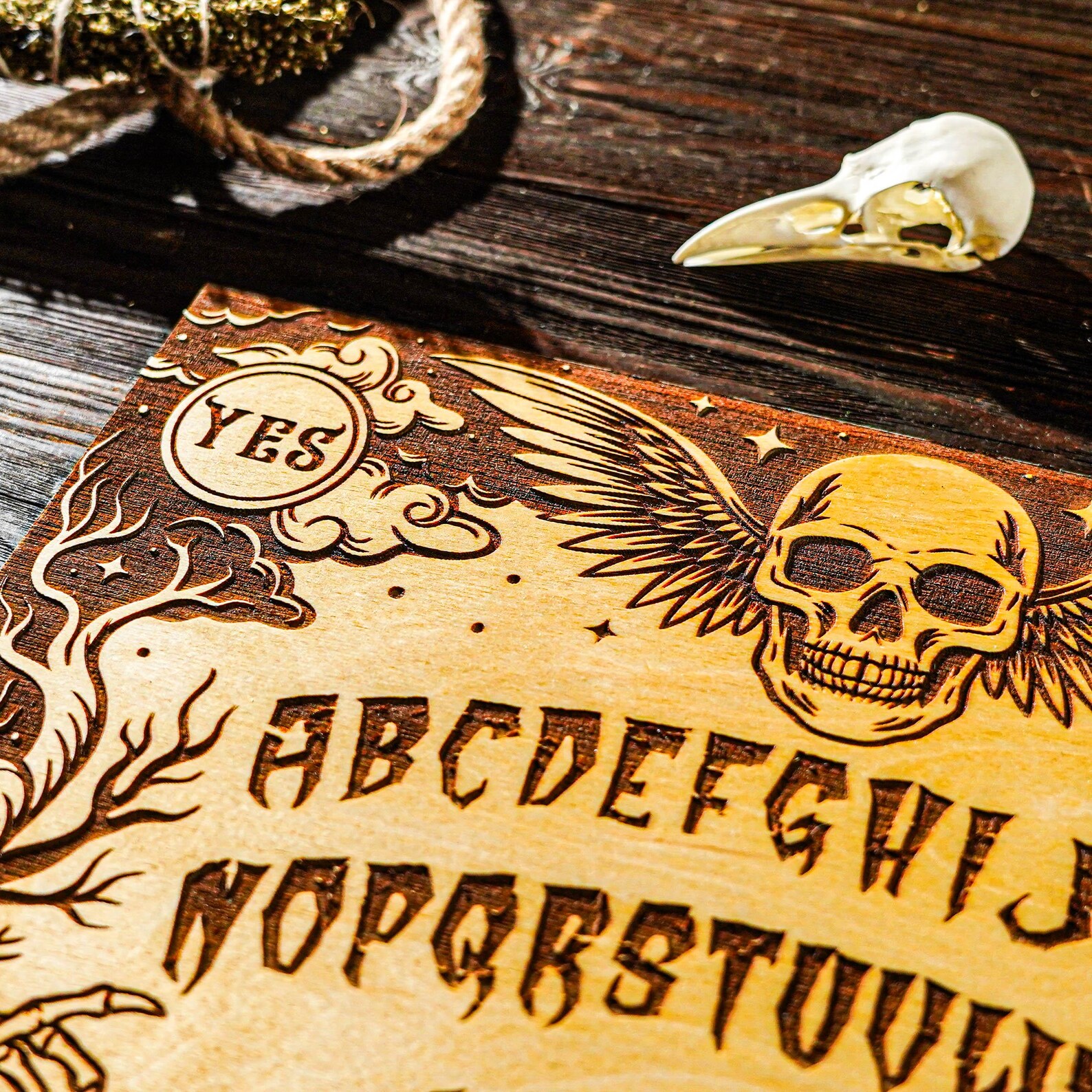 Ouija Board With Planchette, Engraved Ouija Board, Divination Board ...
