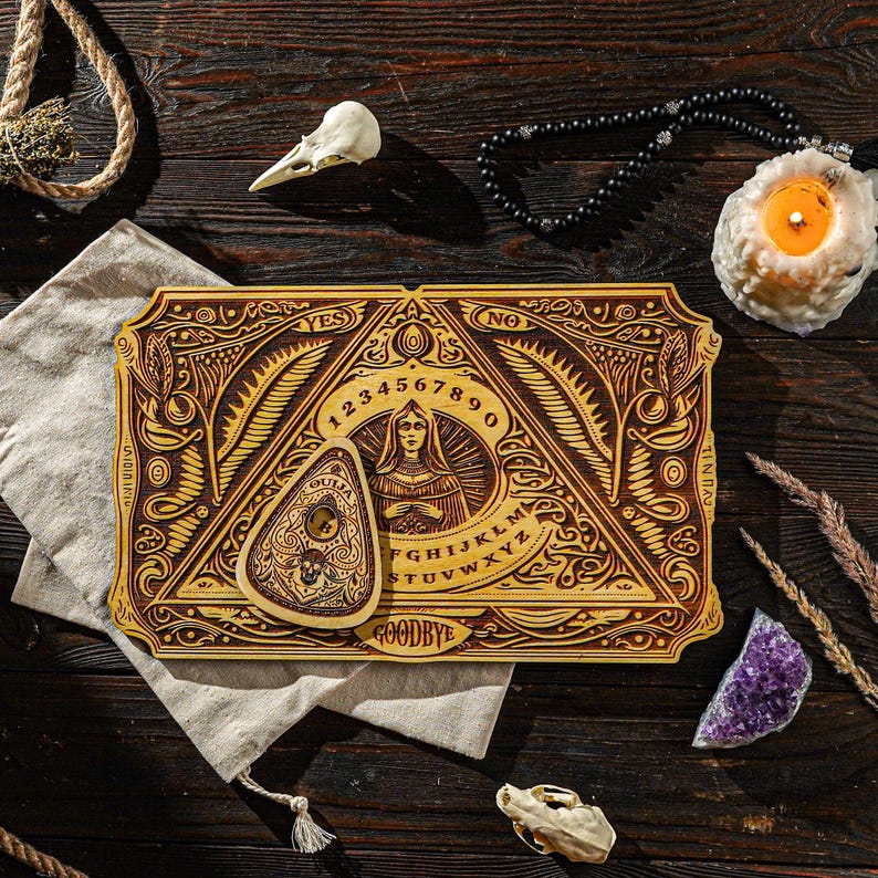 Ouija Board, Wooden Talking Board, Spirit Ouija Board With Planchette ...