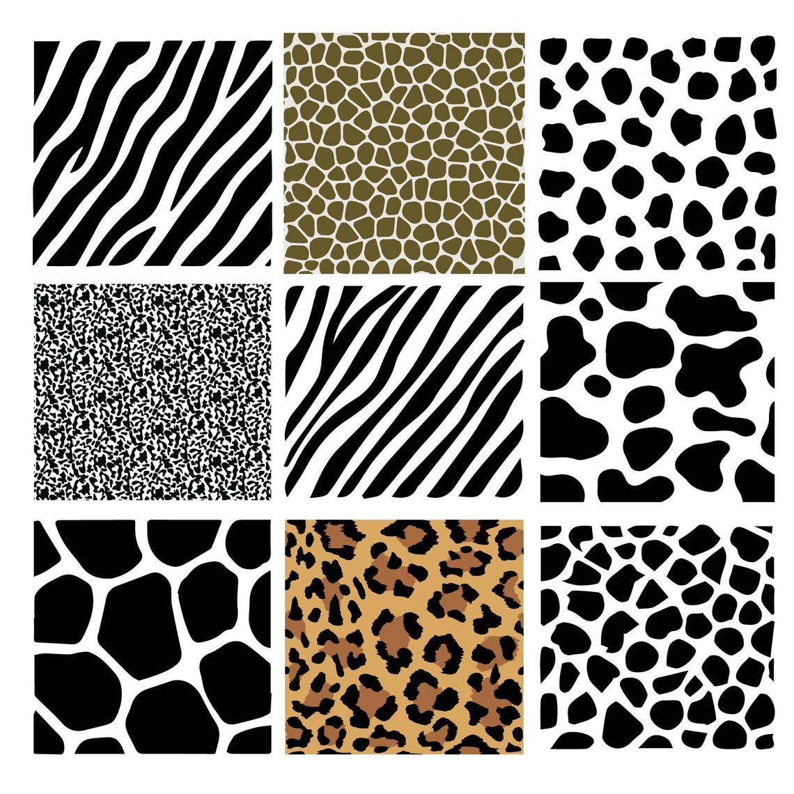 Animal Print SVG Bundle: Leopard, Cheetah, Tiger, Cow (digital Download ...