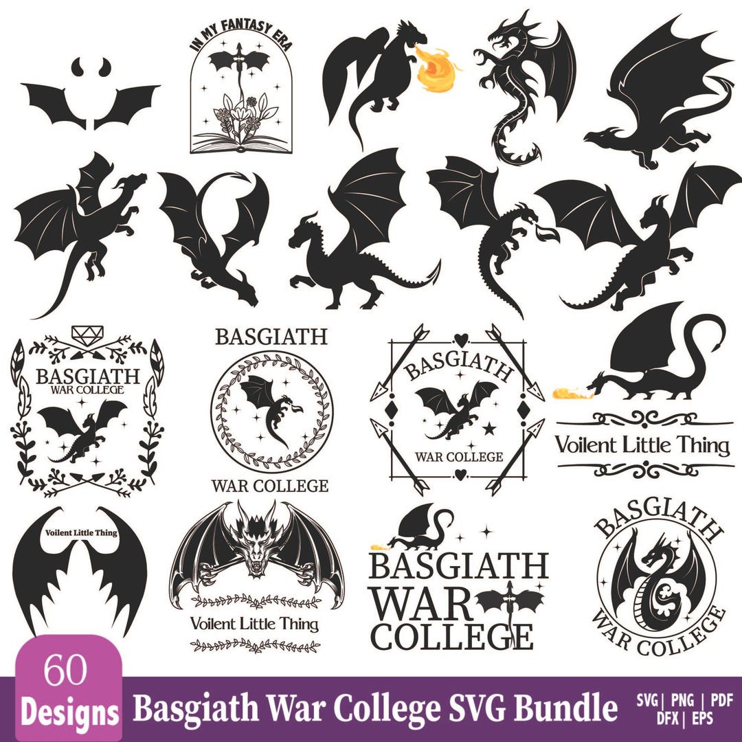 Basgiath War College Bundle,fourth Wing Svg Bundle,dragon Rider,war ...