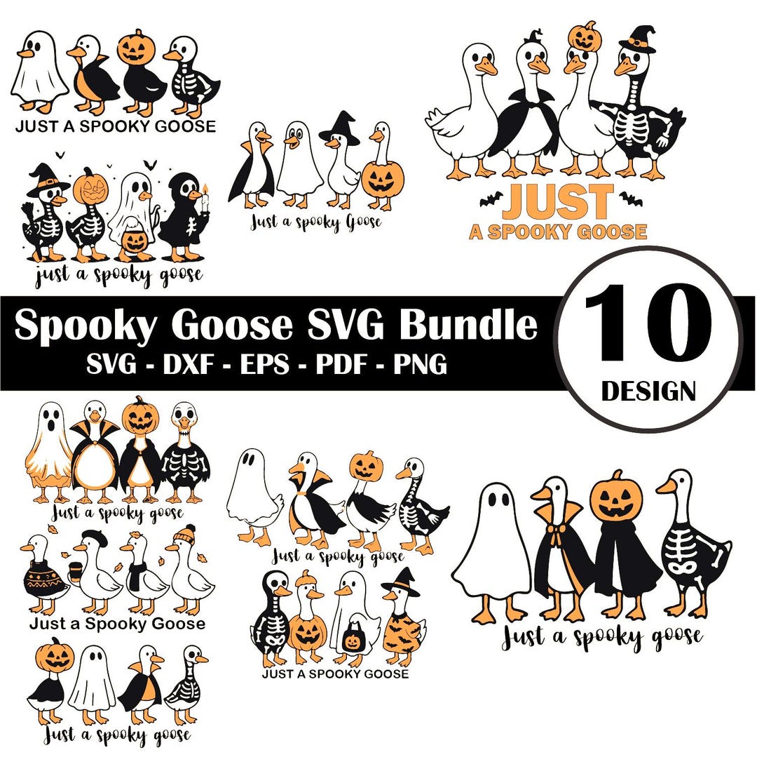 Just a Spooky Goose Svg Png Bundle, Funny Halloween Goose Png Bundle ...