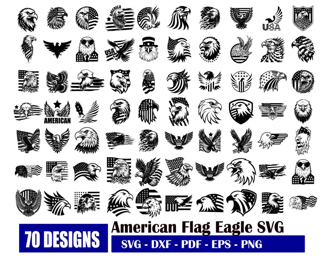 American Flag With Eagle Skull SVG Bundle | Patriotic USA Military Cut ...