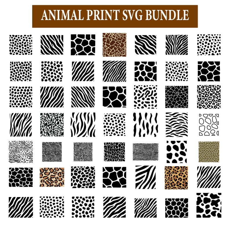 Animal Print SVG Bundle: Leopard, Cheetah, Tiger, Cow (digital Download ...