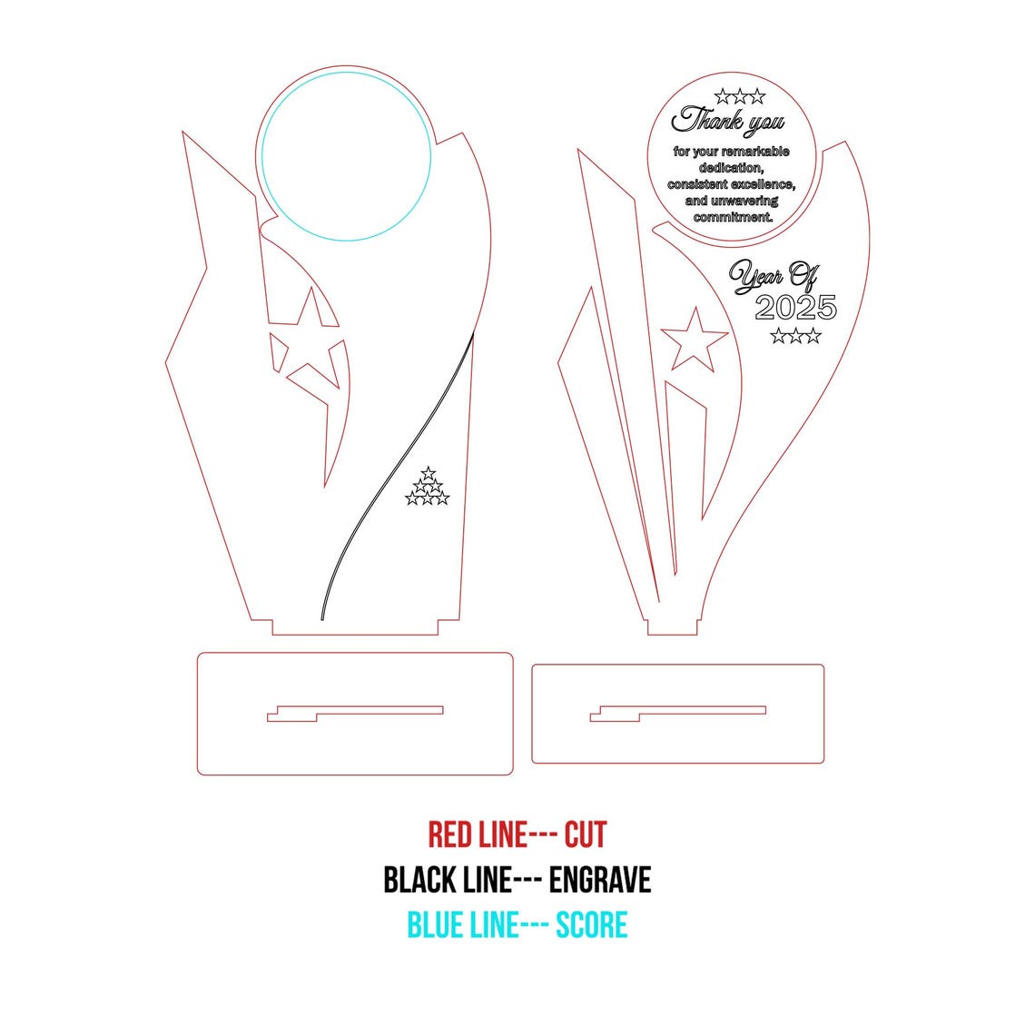 Designs Awards Trophy Laser Cut Bundle, Trophy Laser Cut File, Wooden ...