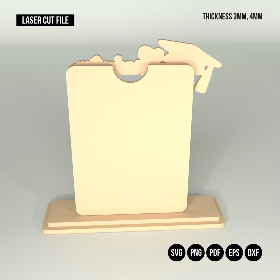 Laser Cut Graduation Photo Frame SVG: Class of 2025, 3D Wood (digital ...