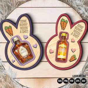 Easter Bunny Alcohol Bottle Holder SVG: Adult Easter Basket Gift ...