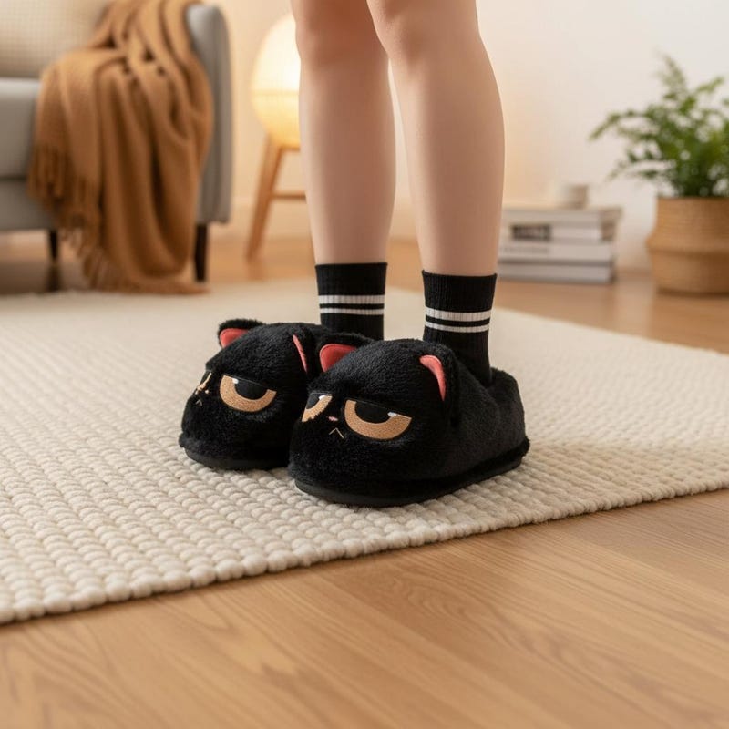 Cat Slippers - Etsy