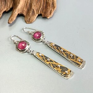 24K Gold Kumboo Earrings With Faceted Thailand Sapphire Stones, Gem ...