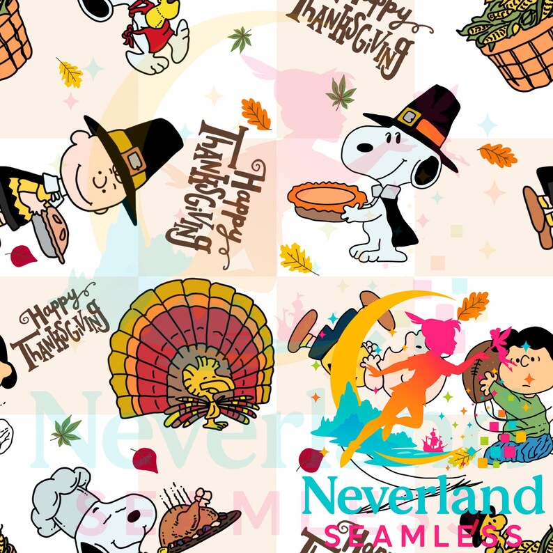 Peanuts Thanksgiving Seamless, Charlie Brown Seamless, Thanksgiving ...