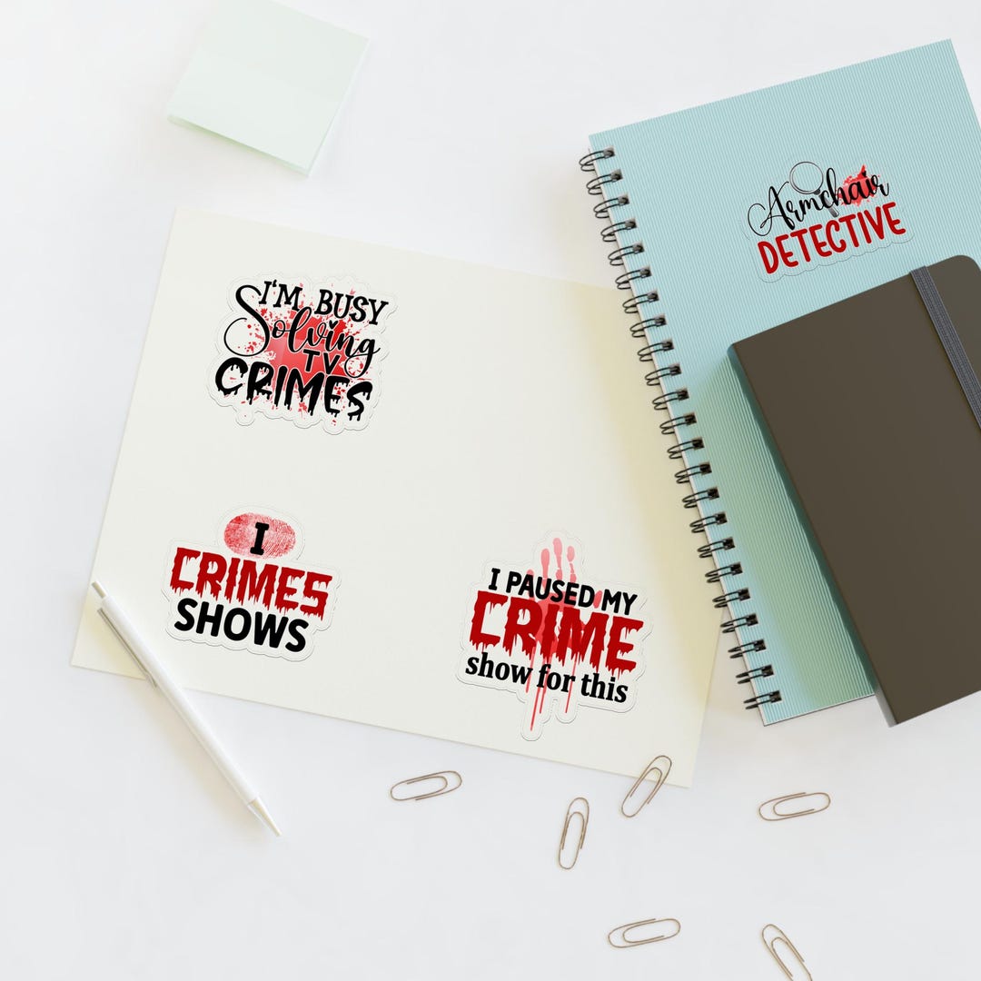 Crime-themed Sticker Sheets for True Crime Lovers, Fun Vinyl Stickers ...