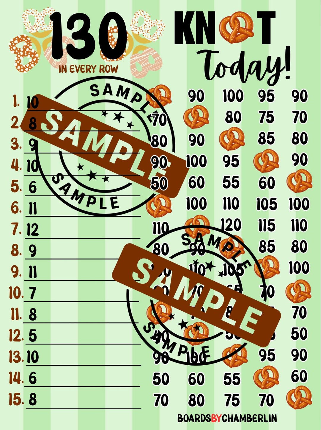 130 WTA Pretzel Bingo Board - Etsy