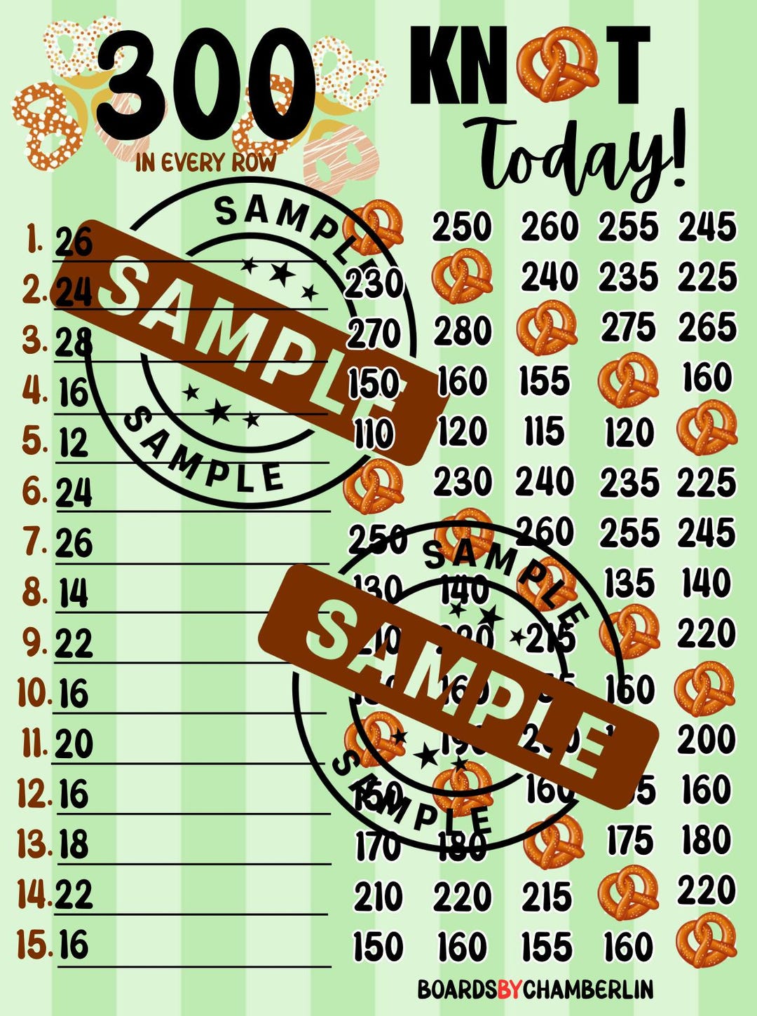300 WTA Pretzel Bingo Board - Etsy