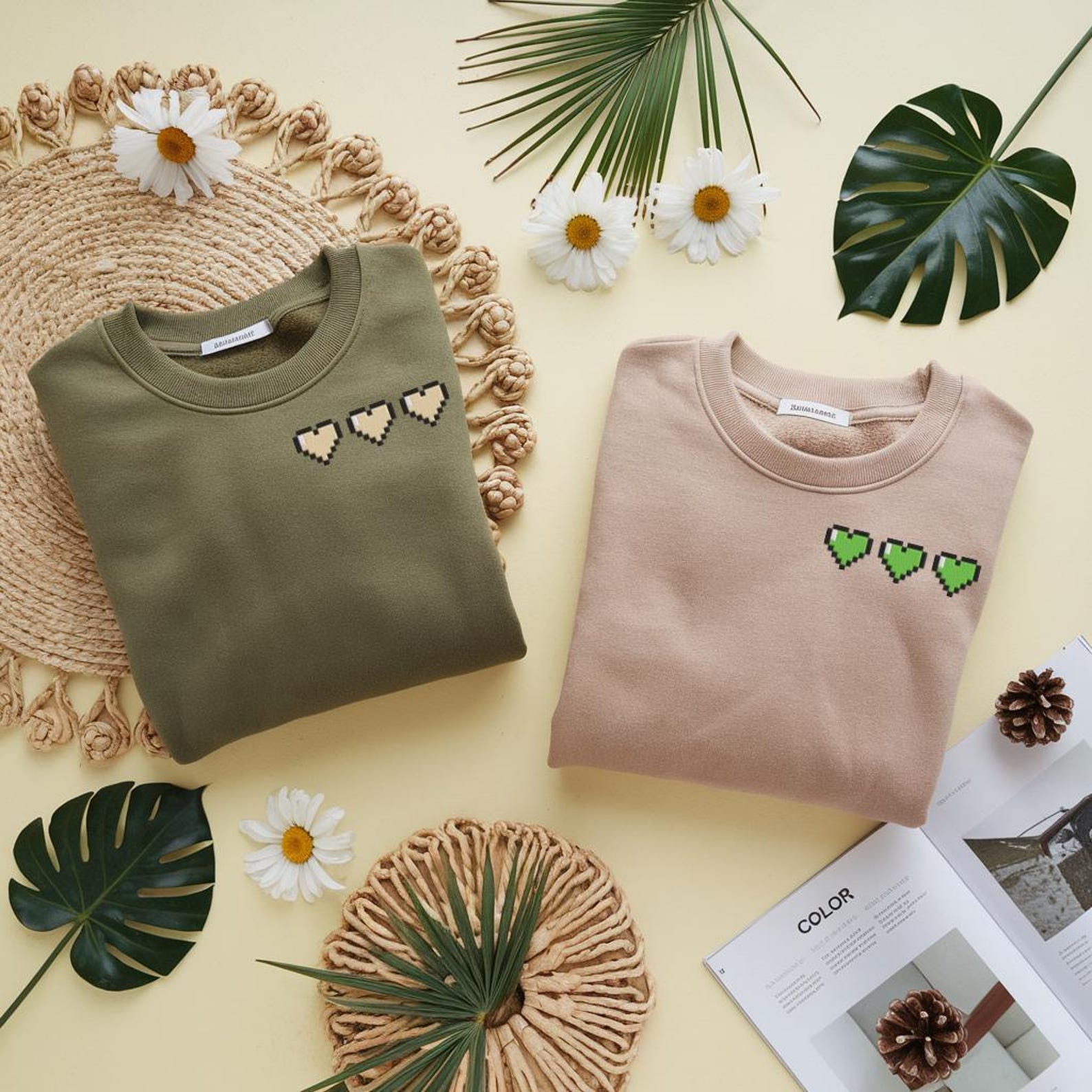 Embroidered Gamer Pixel Hearts Matching Couples Hoodie or Sweatshirt ...