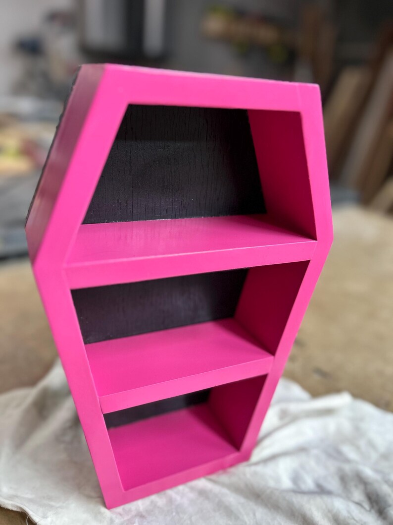 Gothic Coffin Shelf: 24" Wall Display, Custom Paint or Stain Finish ...
