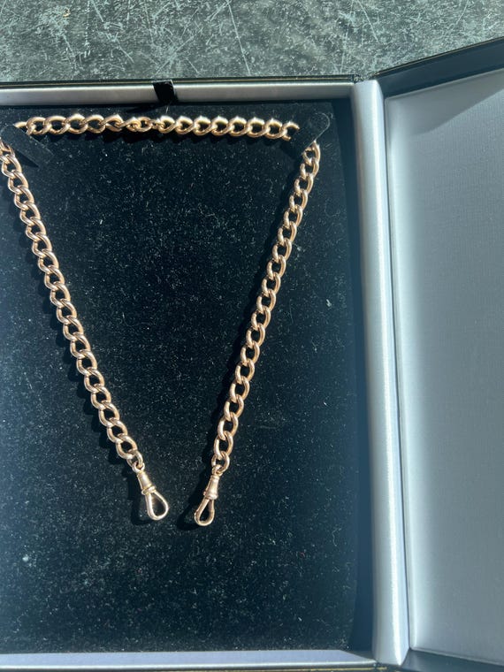 Antique 9ct Solid Gold Albert Watch chain. By Willia… - Gem