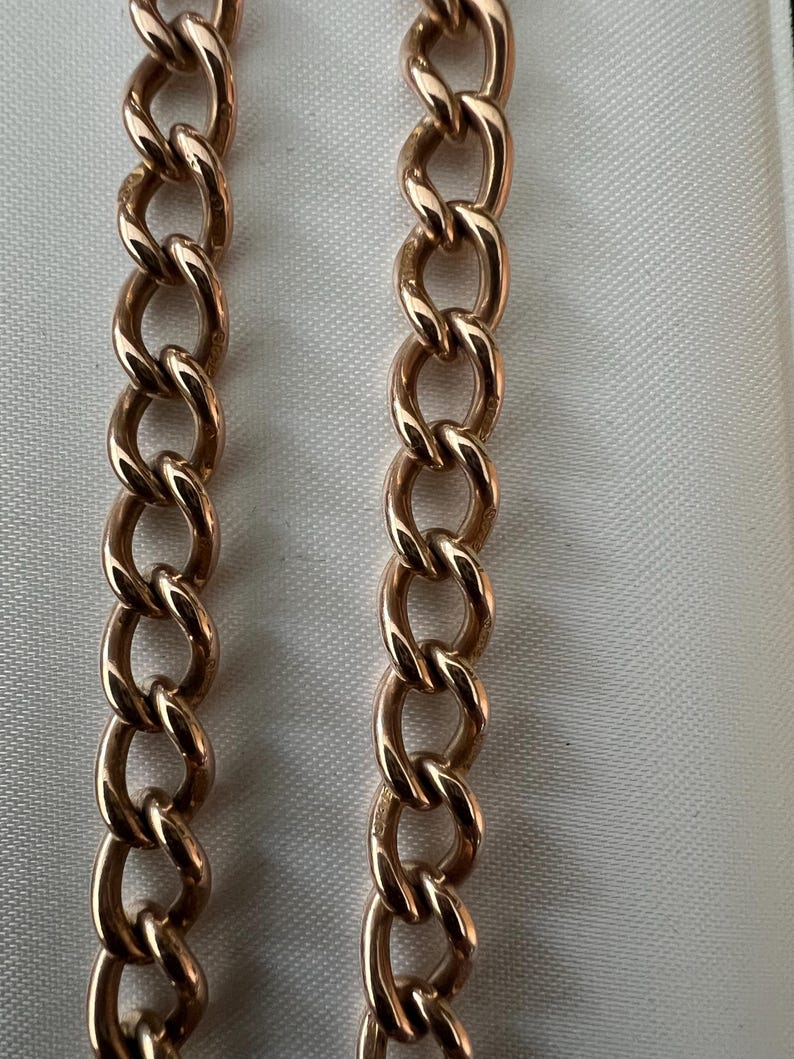 Antique 9ct Solid Gold Albert Watch Chain. by William Henry Adams C1900 ...