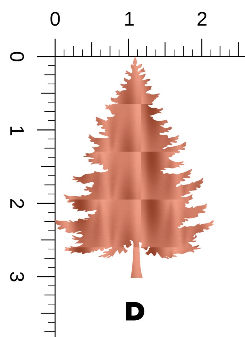 Choice of Fir Tree Copper Foil Overlays for Stained Glass, Glass Fusing ...