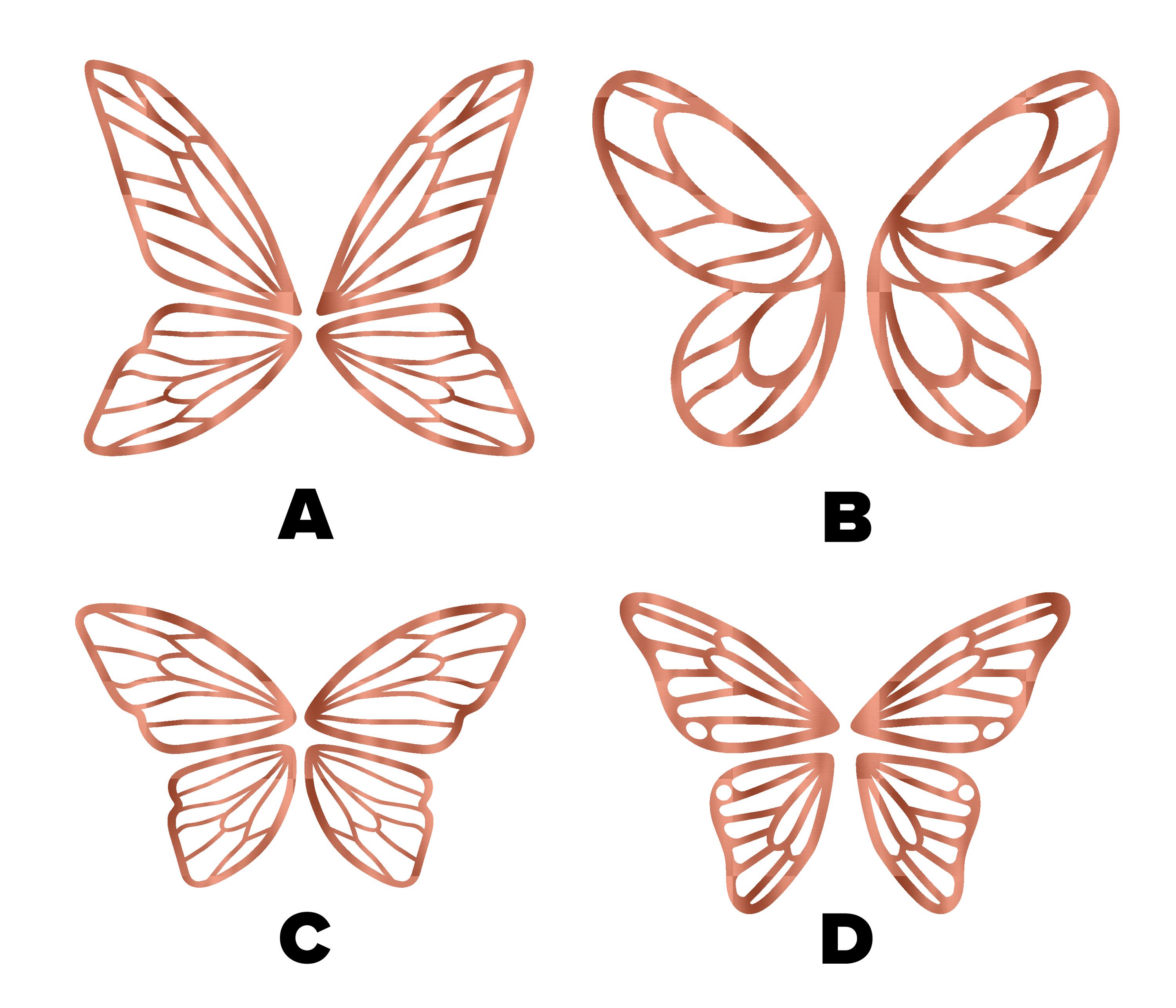 Copper Foil Butterfly Wing Overlays for Stained Glass, Glass Fusing ...