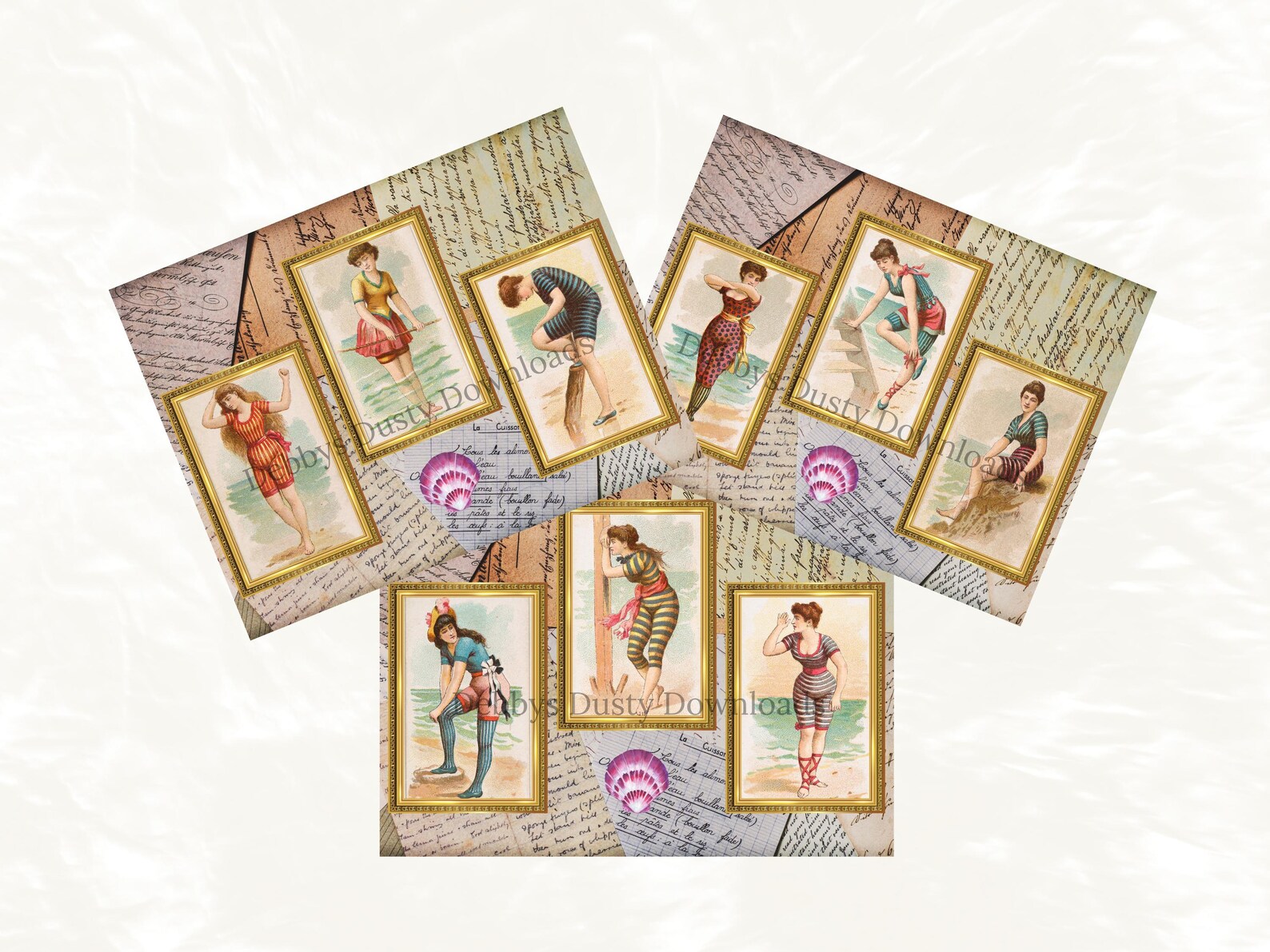 Victorian Bathing Beauties Printable | Vintage Ephemera Collage ...