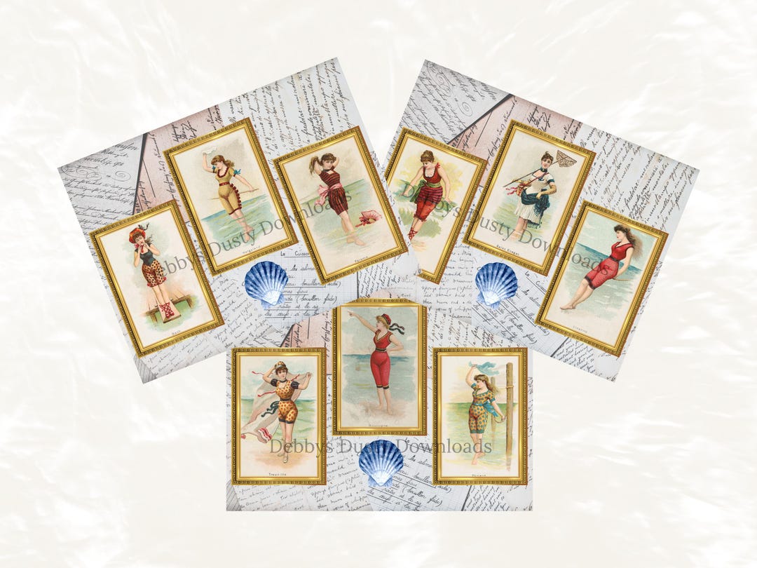 Victorian Bathing Beauties Printable | Vintage Ephemera Pages Set 1 ...