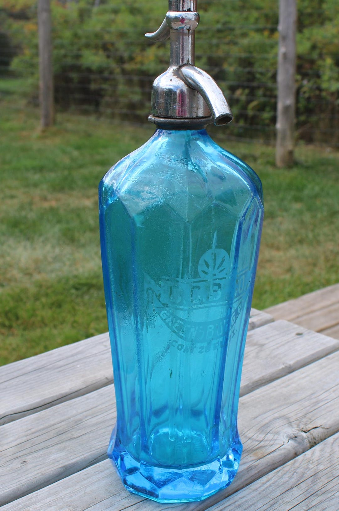 Blue Seltzer Bottle Glass Soda Antique Greensburg Pennsylvania ...