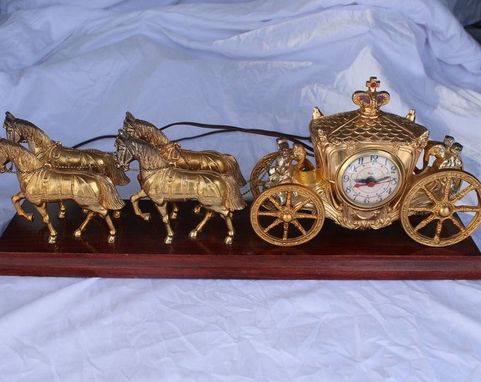 Vintage Coronation Coach Clock WORKS United Clock Corp Antique Electric ...