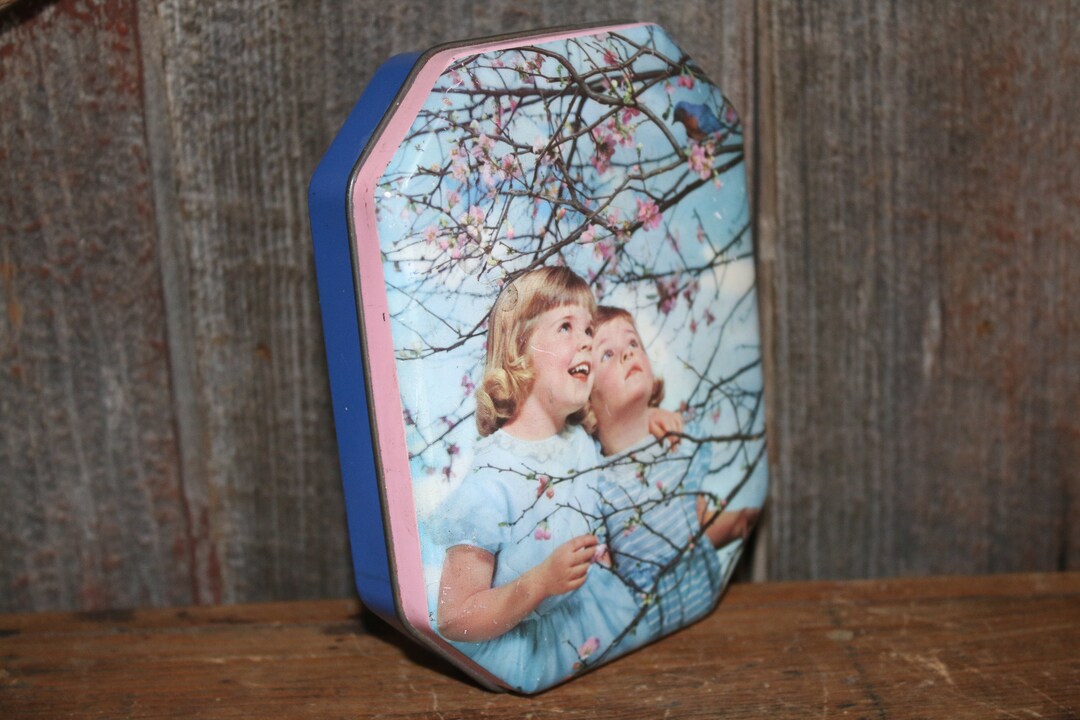 Blue Bird Toffee Tin Vintage Shabby Chic - Etsy